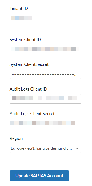 Update SAP IAS Account | FortiCASB 24.4.b | Fortinet Document Library